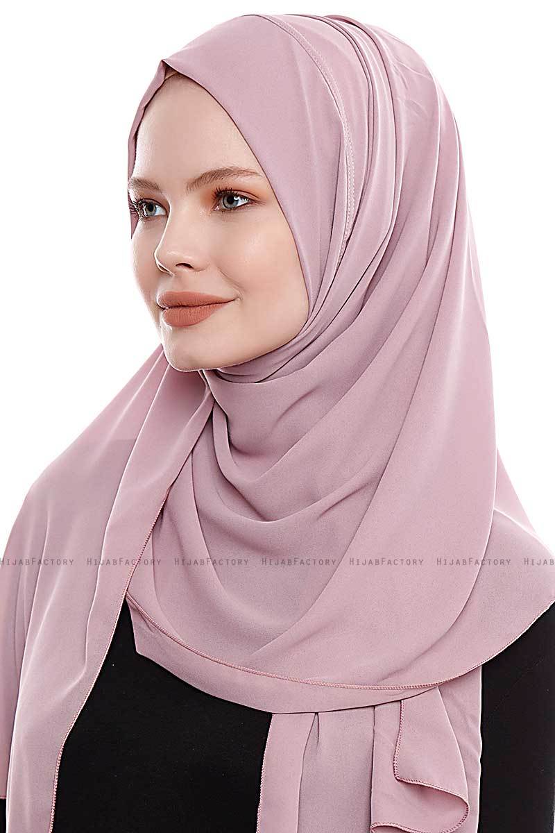 Hijab Crepe Yara - Chal Crepe Rosa Oscuro Práctico Desde Ecardin